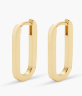 Wholesale Rectangle Gold Plated Huggies | delilah studios